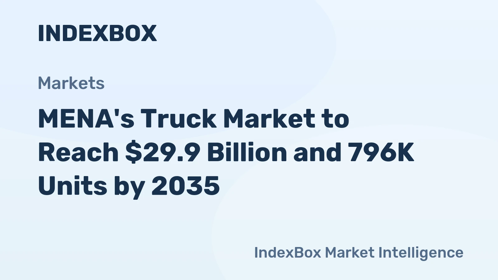 MENA's Truck Market to Reach $29.9 Billion and 796K Units by 2035