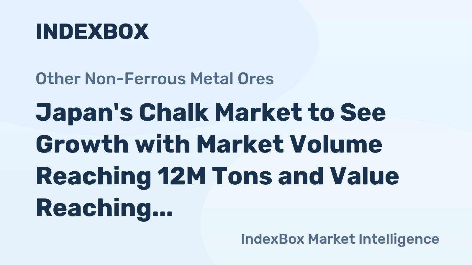 Japan's Chalk Market to See Growth with Market Volume Reaching 12M Tons and Value Reaching $2.7B by 2035