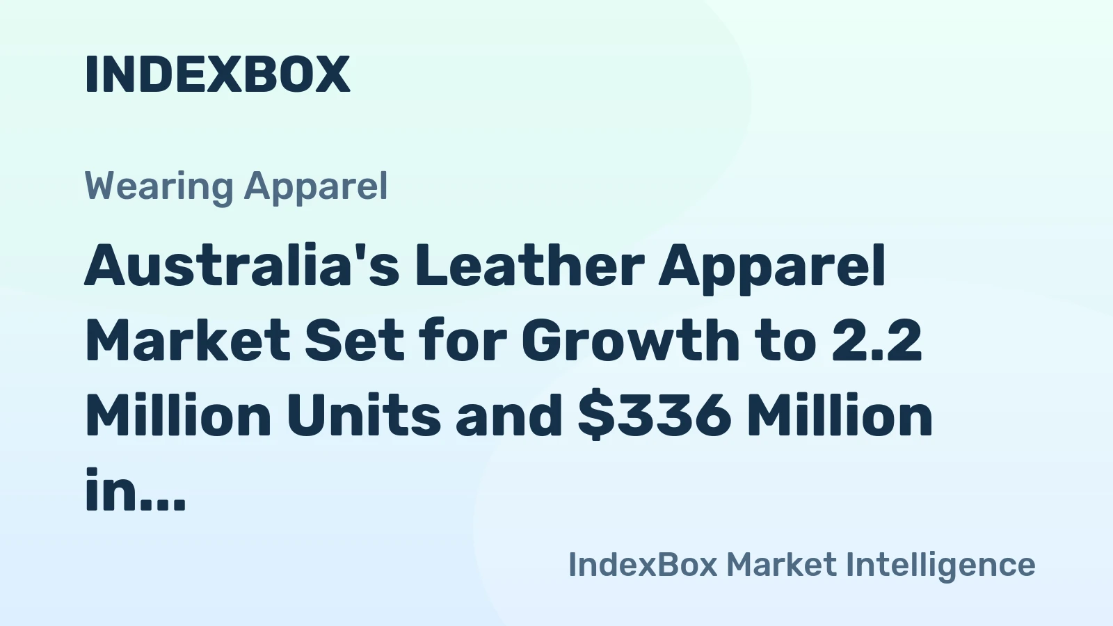 Australia's Leather Apparel Market Set for Growth to 2.2 Million Units and $336 Million in Value
