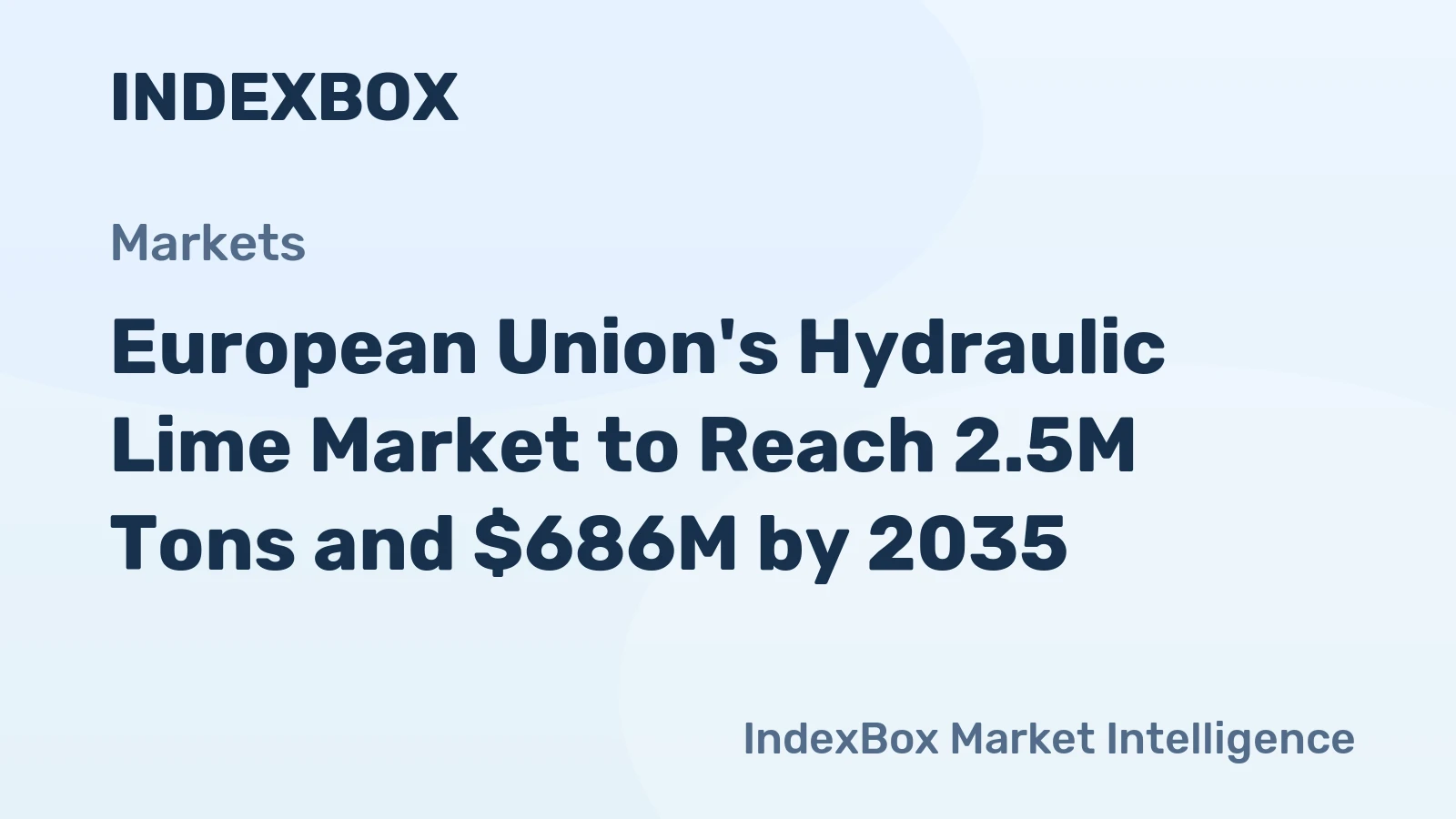 European Union's Hydraulic Lime Market to Reach 2.5M Tons and $686M by 2035