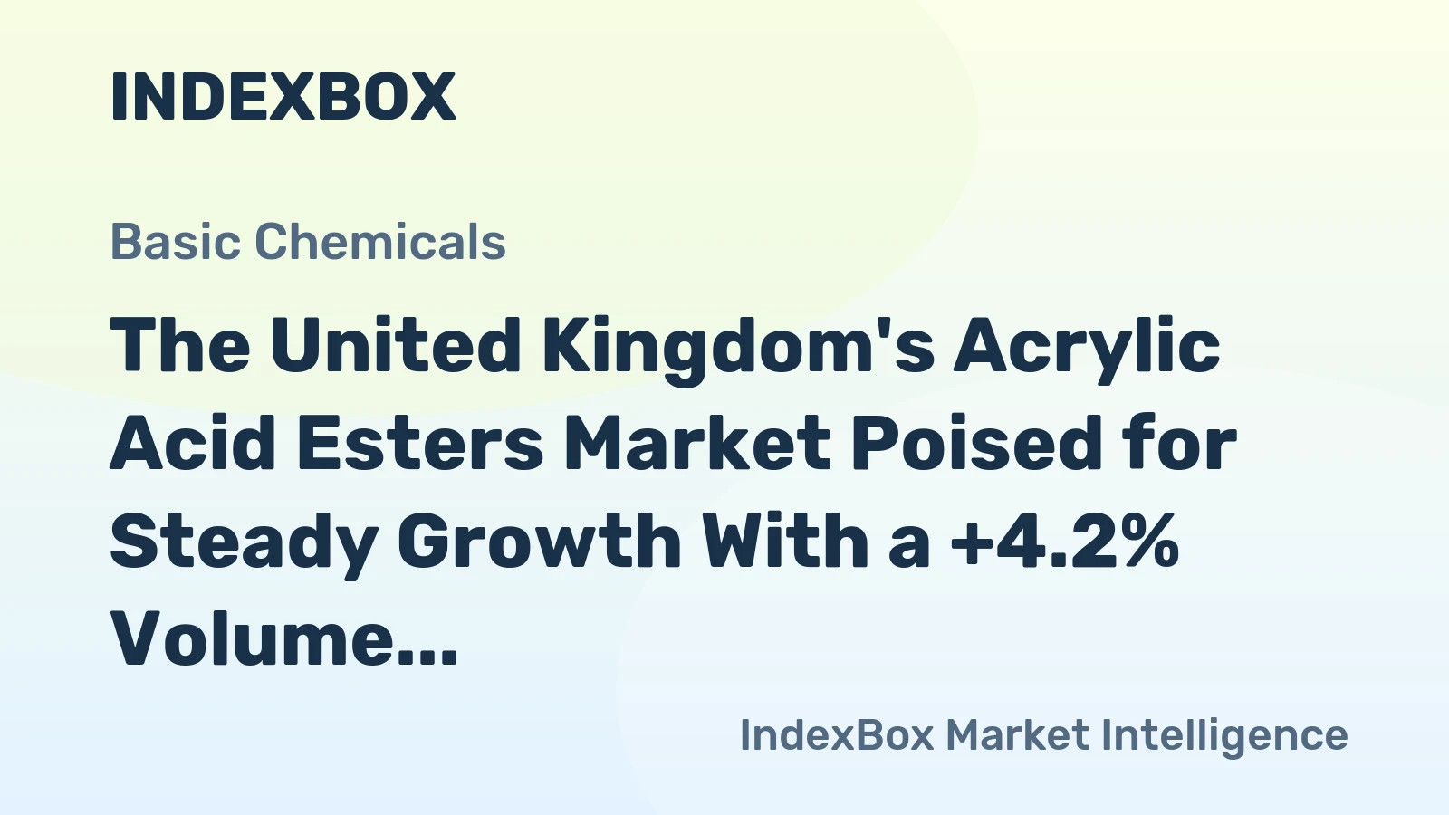 The United Kingdom's Acrylic Acid Esters Market Poised for Steady Growth With a +4.2% Volume CAGR
