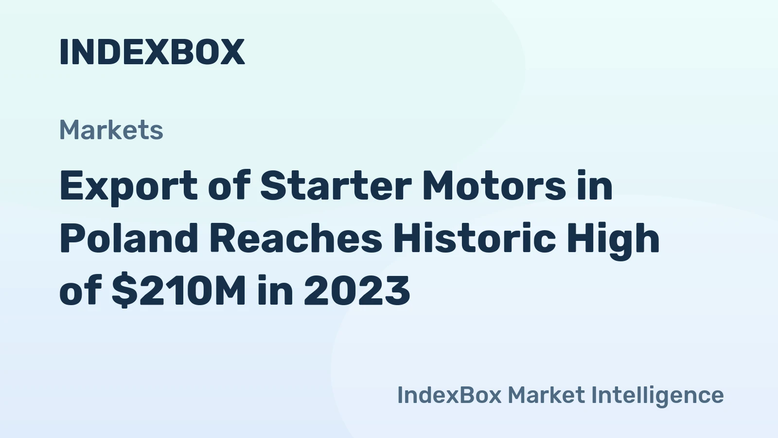 Export of Starter Motors in Poland Reaches Historic High of $210M in 2023