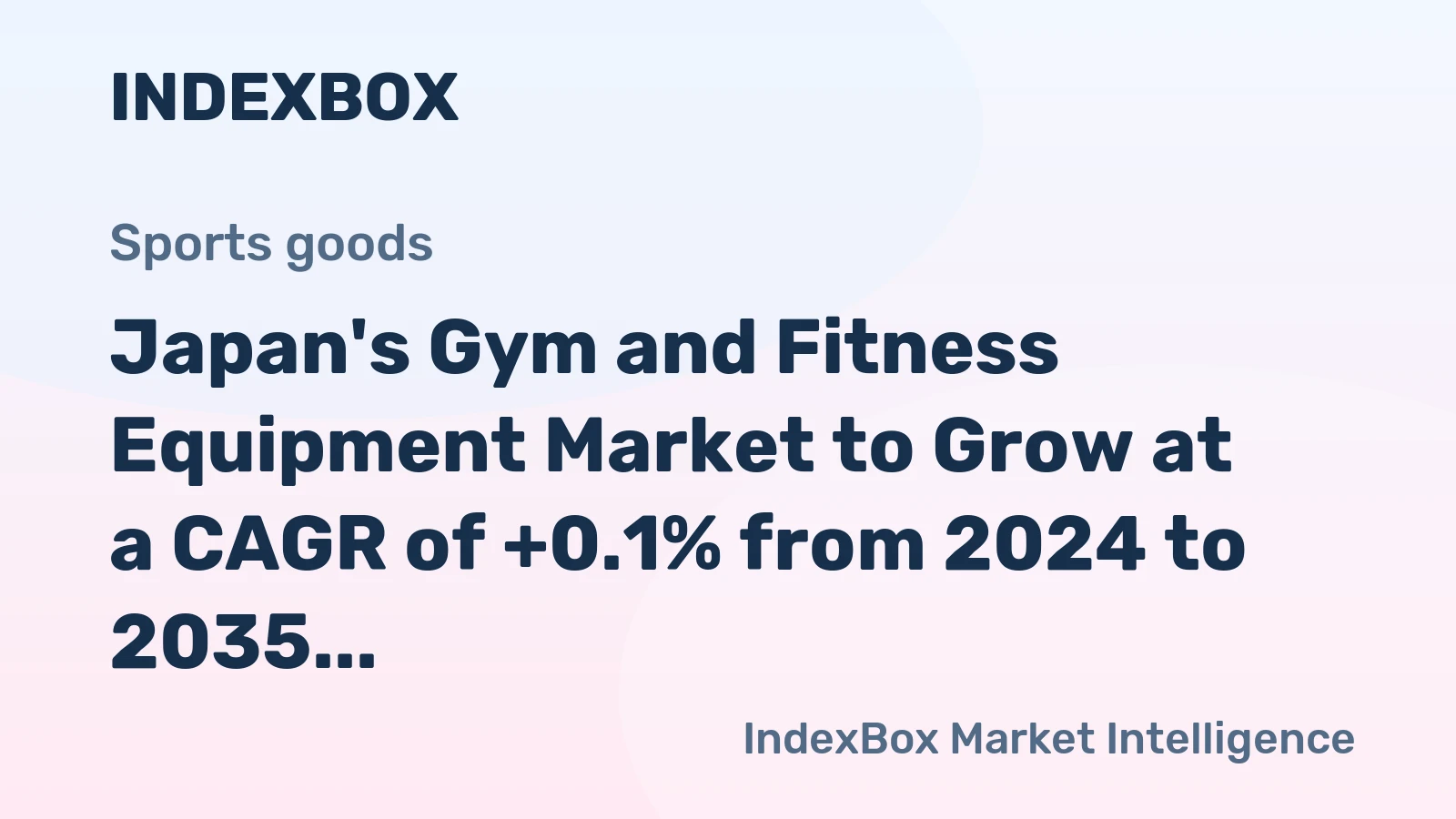 Japan's Gym and Fitness Equipment Market to Grow at a CAGR of +0.1% from 2024 to 2035