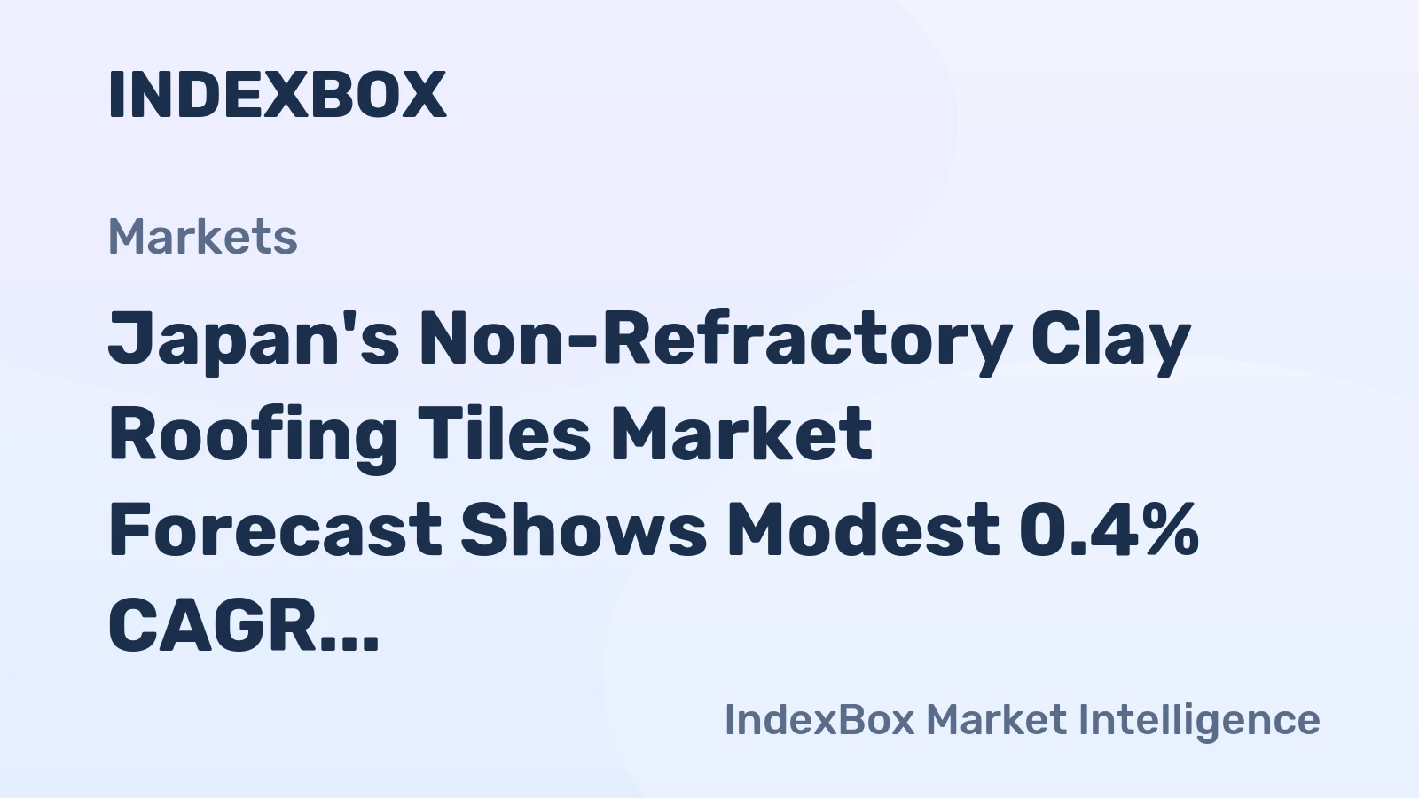 Japan's Non-Refractory Clay Roofing Tiles Market Forecast Shows Modest 0.4% CAGR Growth Through 2035