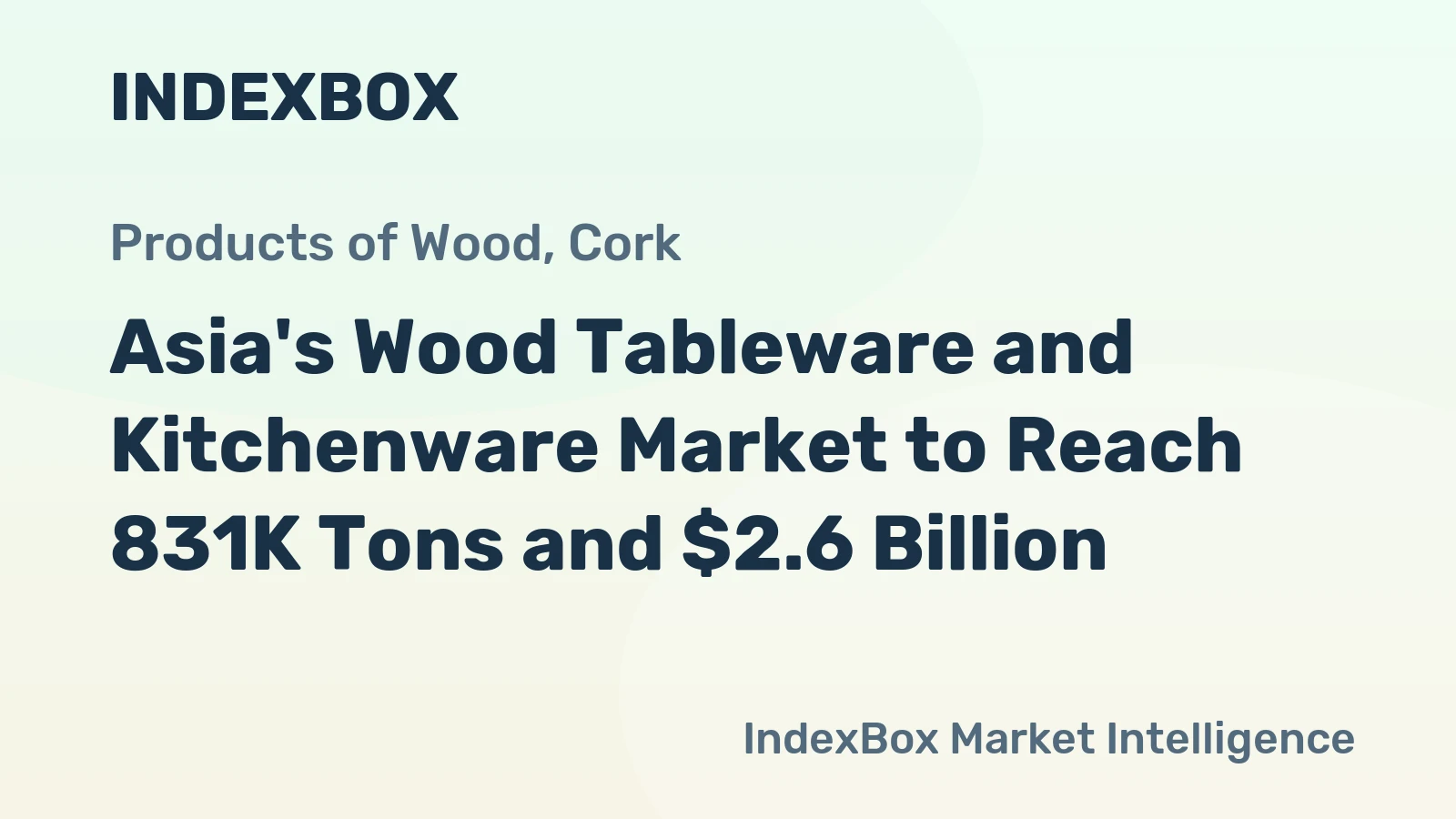 Asia's Wood Tableware and Kitchenware Market to Reach 831K Tons and $2.6 Billion