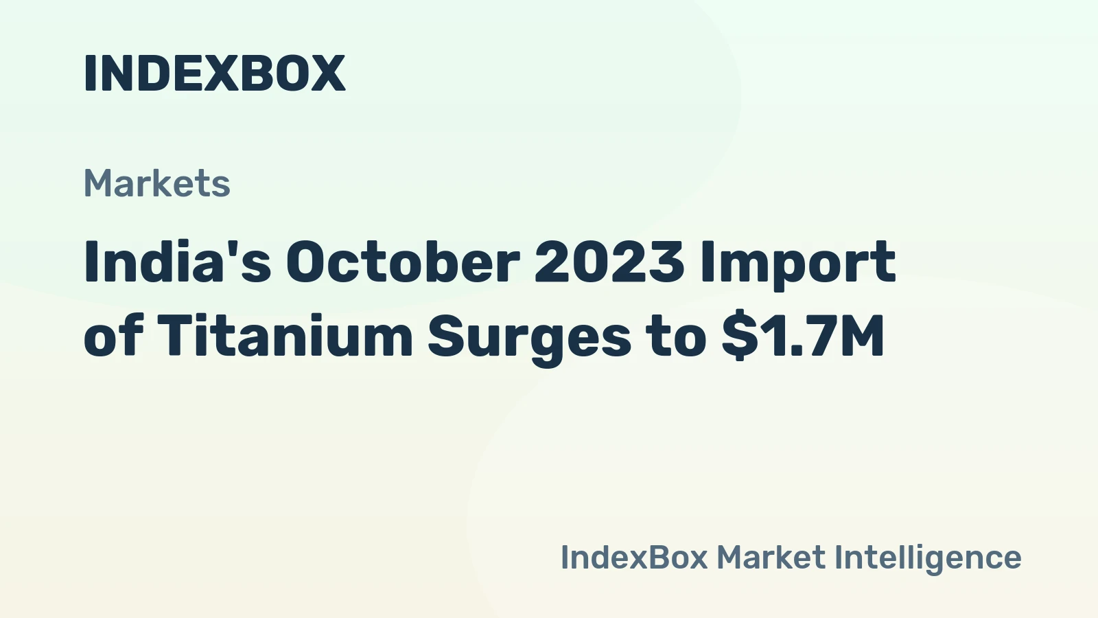 India's October 2023 Import of Titanium Surges to $1.7M