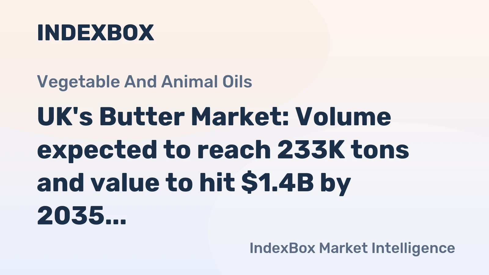 UK's Butter Market: Volume expected to reach 233K tons and value to hit $1.4B by 2035