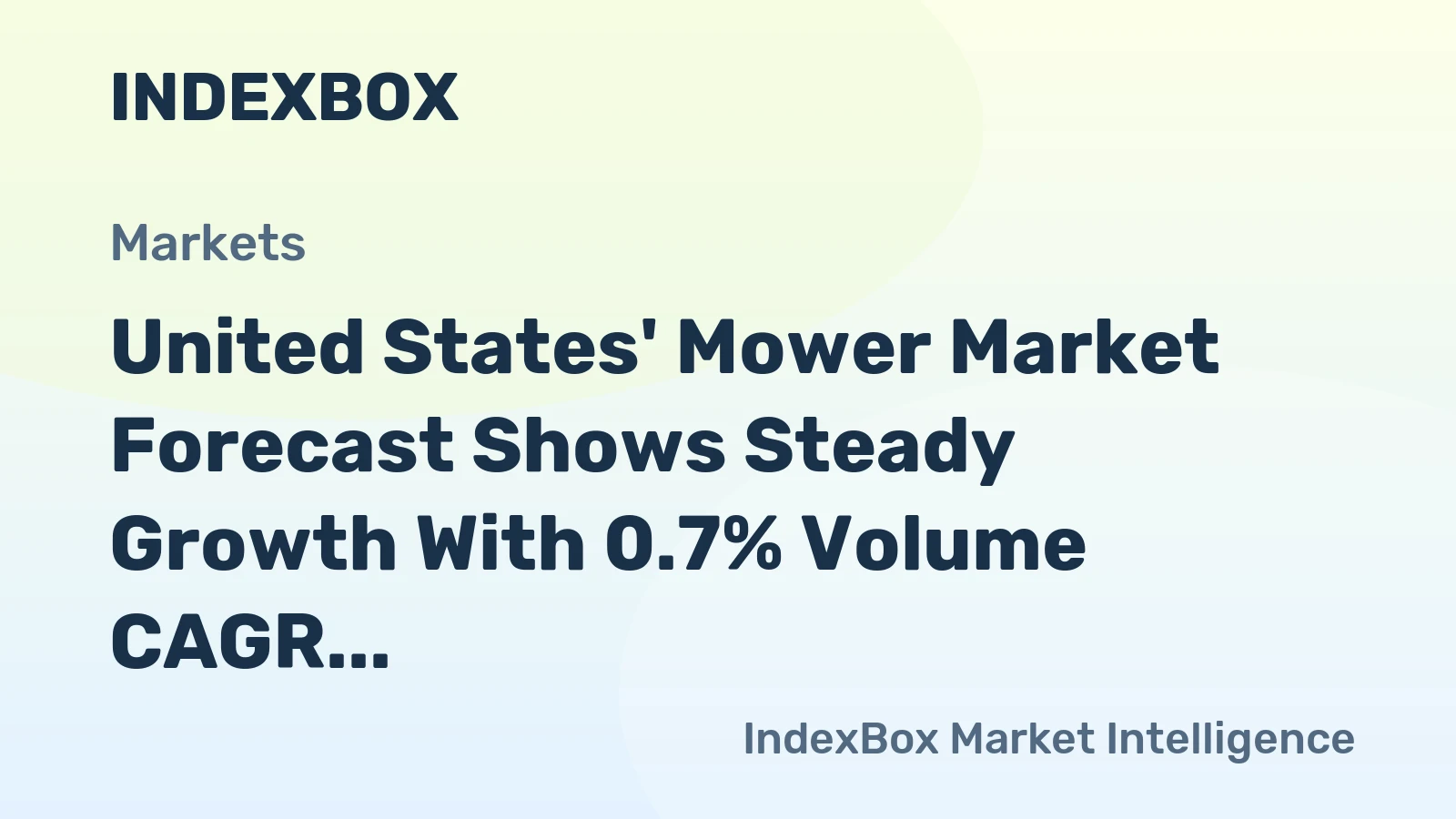 United States' Mower Market Forecast Shows Steady Growth With 0.7% Volume CAGR Through 2035