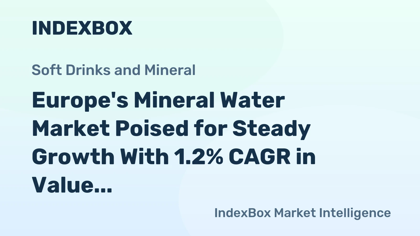 Europe's Mineral Water Market Poised for Steady Growth With 1.2% CAGR in Value Through 2035