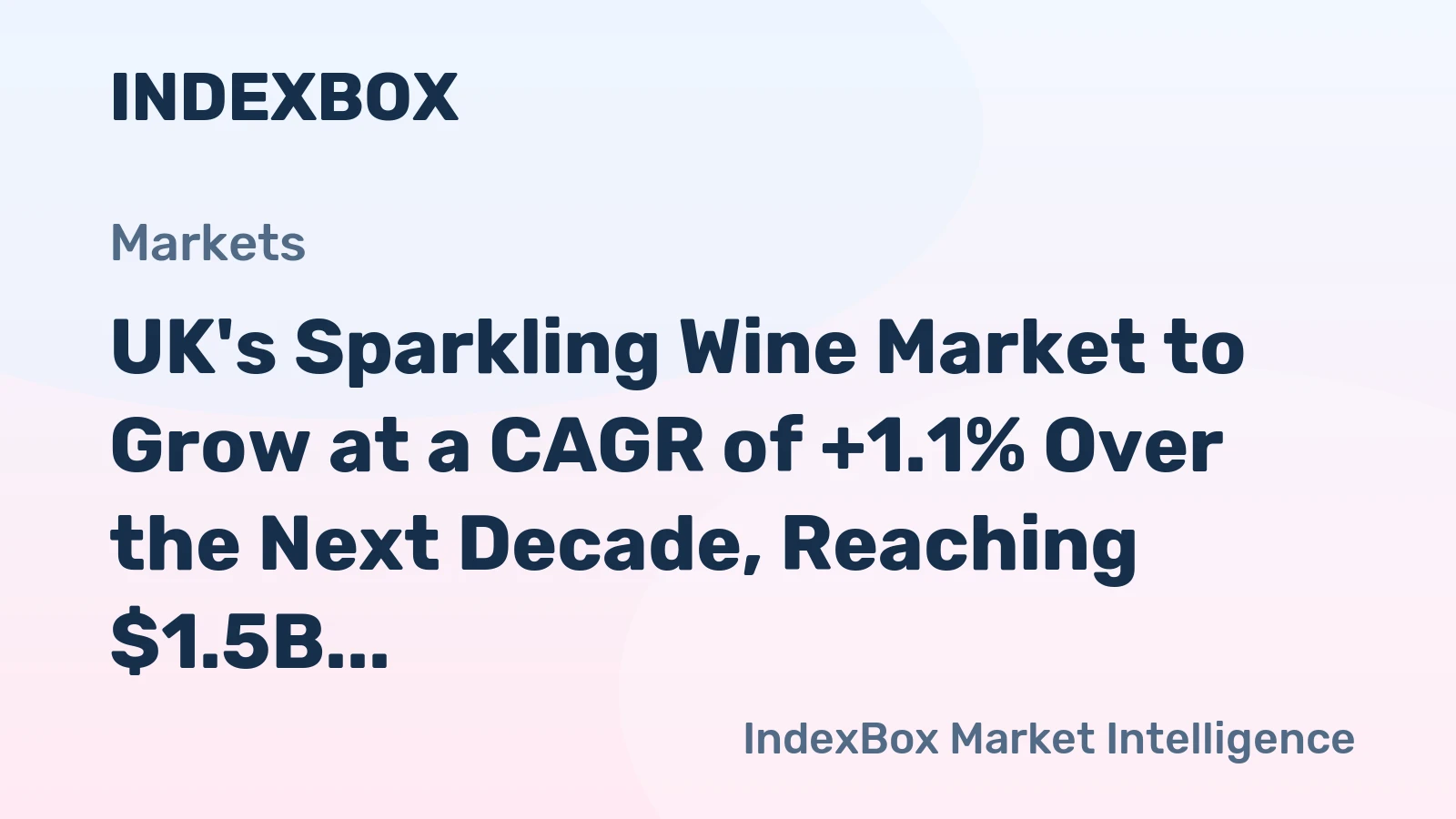 UK's Sparkling Wine Market to Grow at a CAGR of +1.1% Over the Next Decade, Reaching $1.5B by 2035