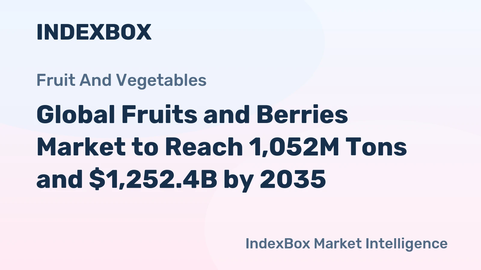Global Fruits and Berries Market to Reach 1,052M Tons and $1,252.4B by 2035
