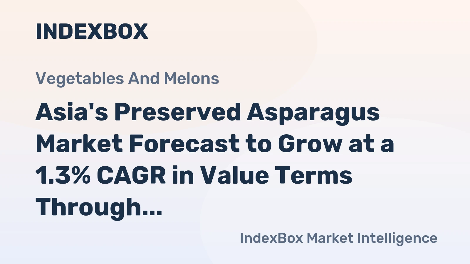 Asia's Preserved Asparagus Market Forecast to Grow at a 1.3% CAGR in Value Terms Through 2035