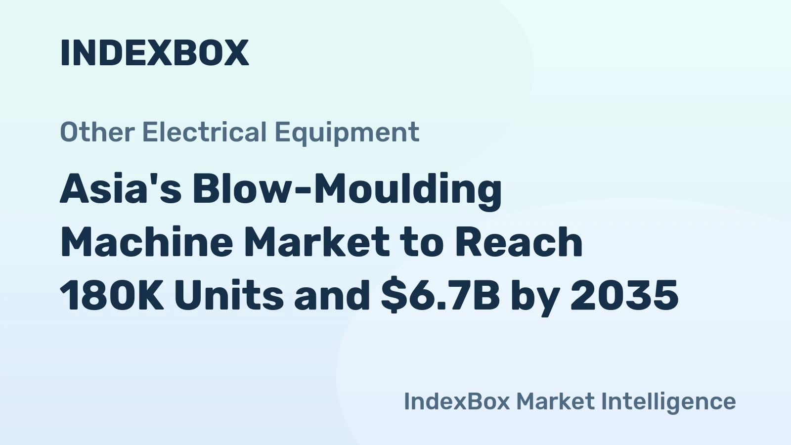 Asia's Blow-Moulding Machine Market to Reach 180K Units and $6.7B by 2035