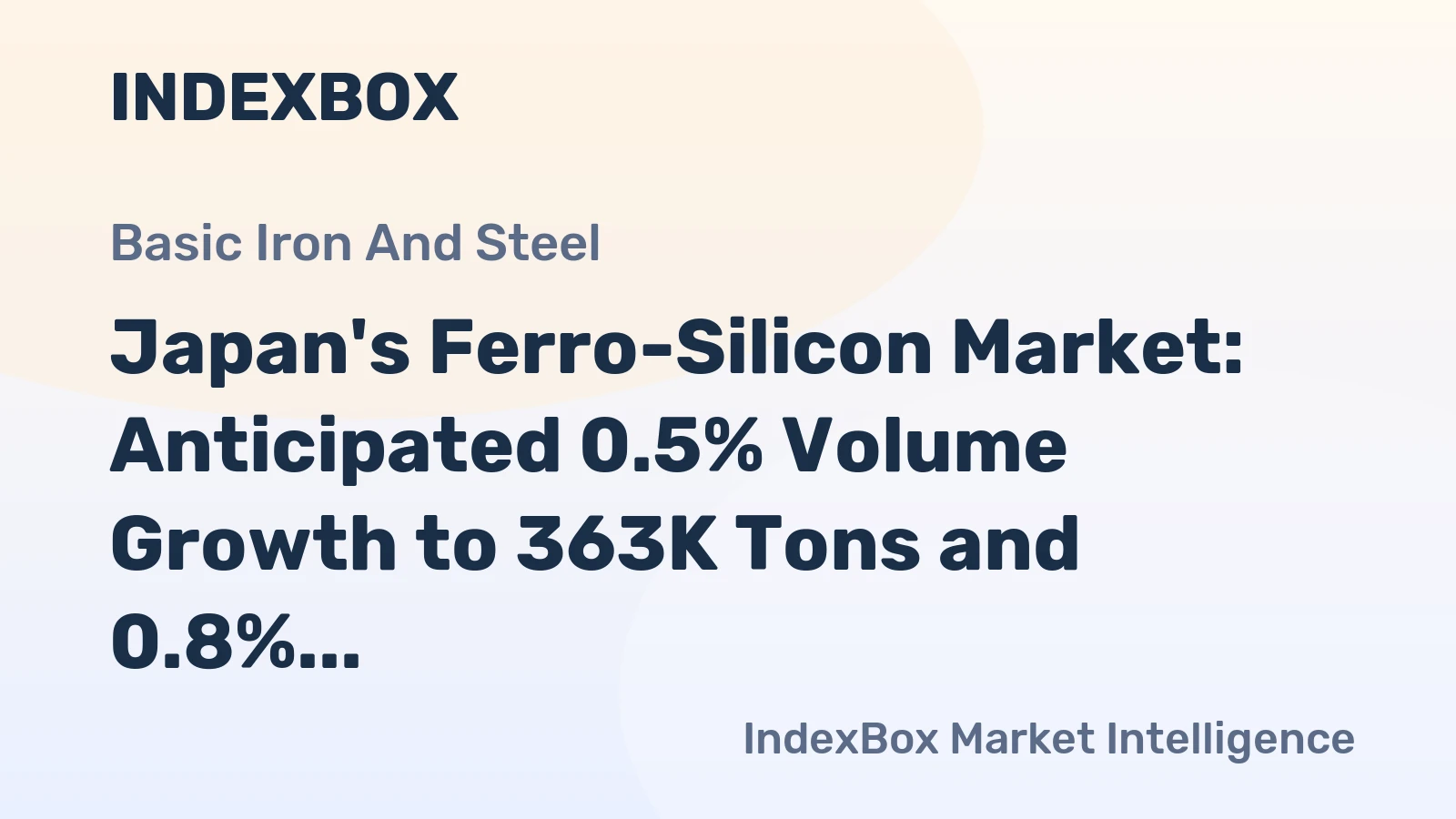 Japan's Ferro-Silicon Market: Anticipated 0.5% Volume Growth to 363K Tons and 0.8% Value Growth to $568M by 2035