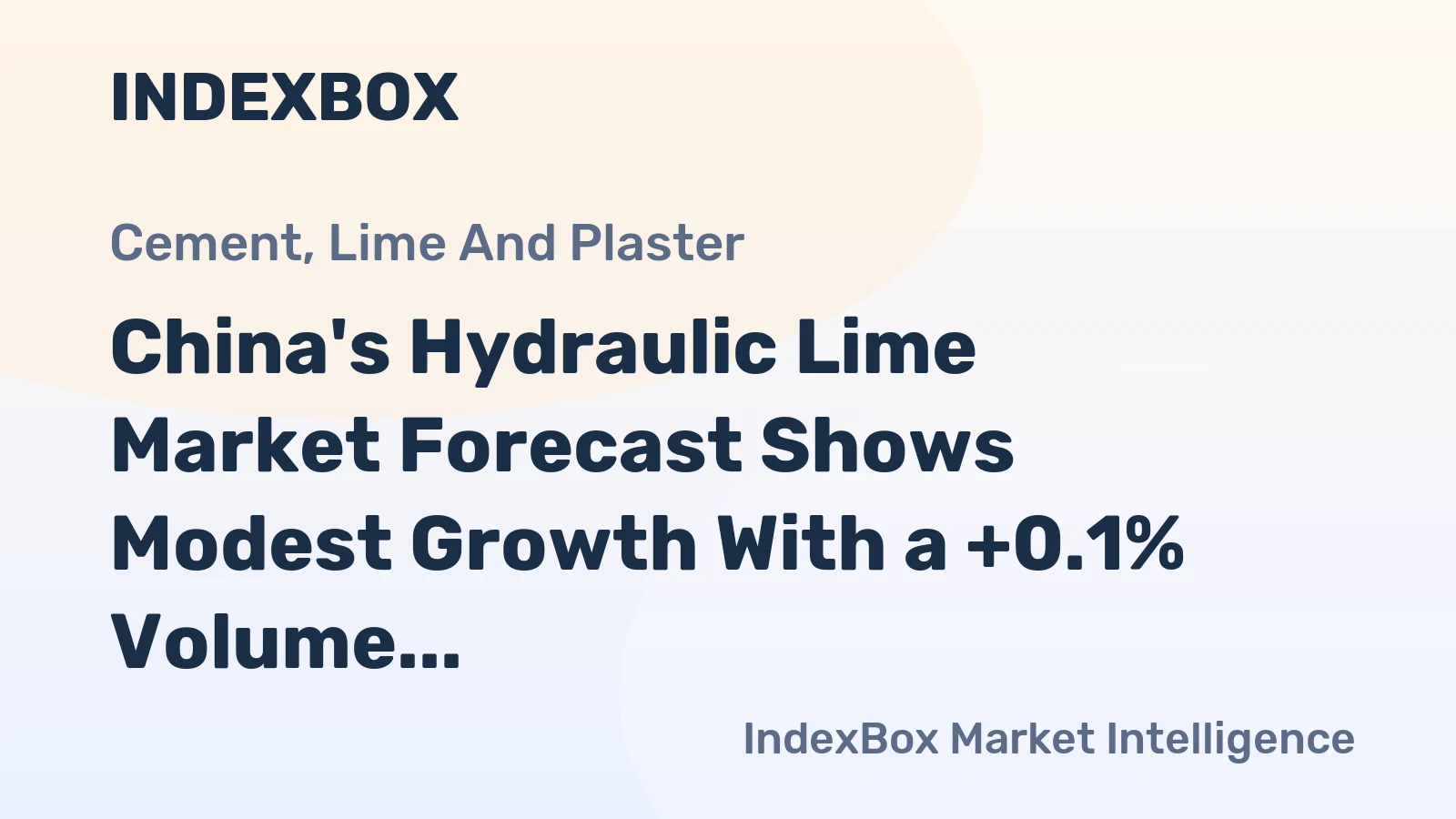 China's Hydraulic Lime Market Forecast Shows Modest Growth With a +0.1% Volume CAGR Through 2035