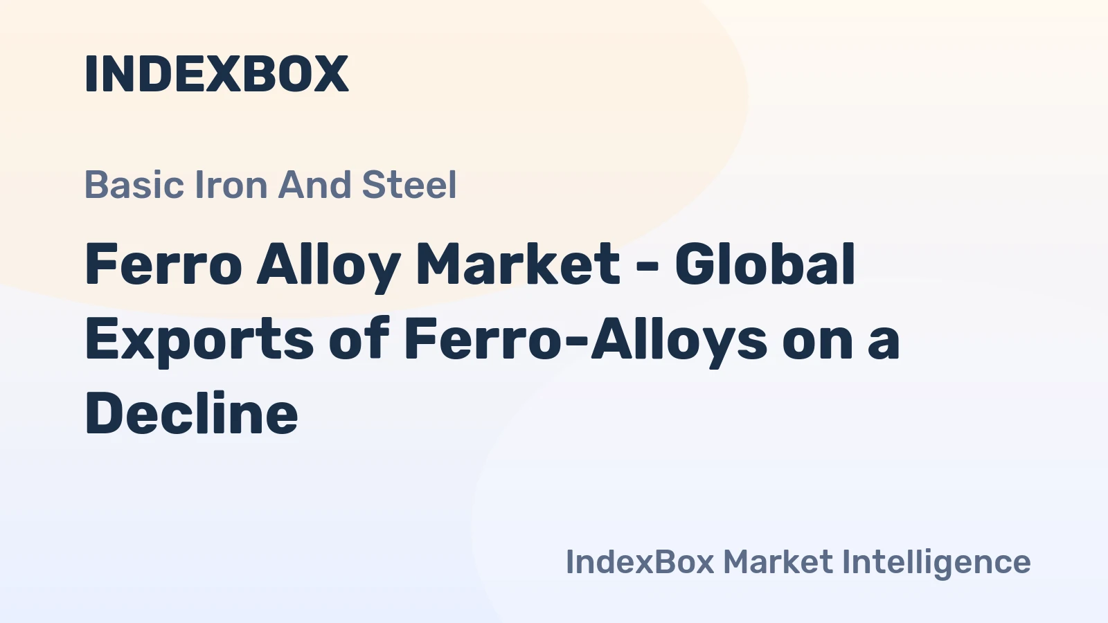 Ferro Alloy Market - Global Exports of Ferro-Alloys on a Decline