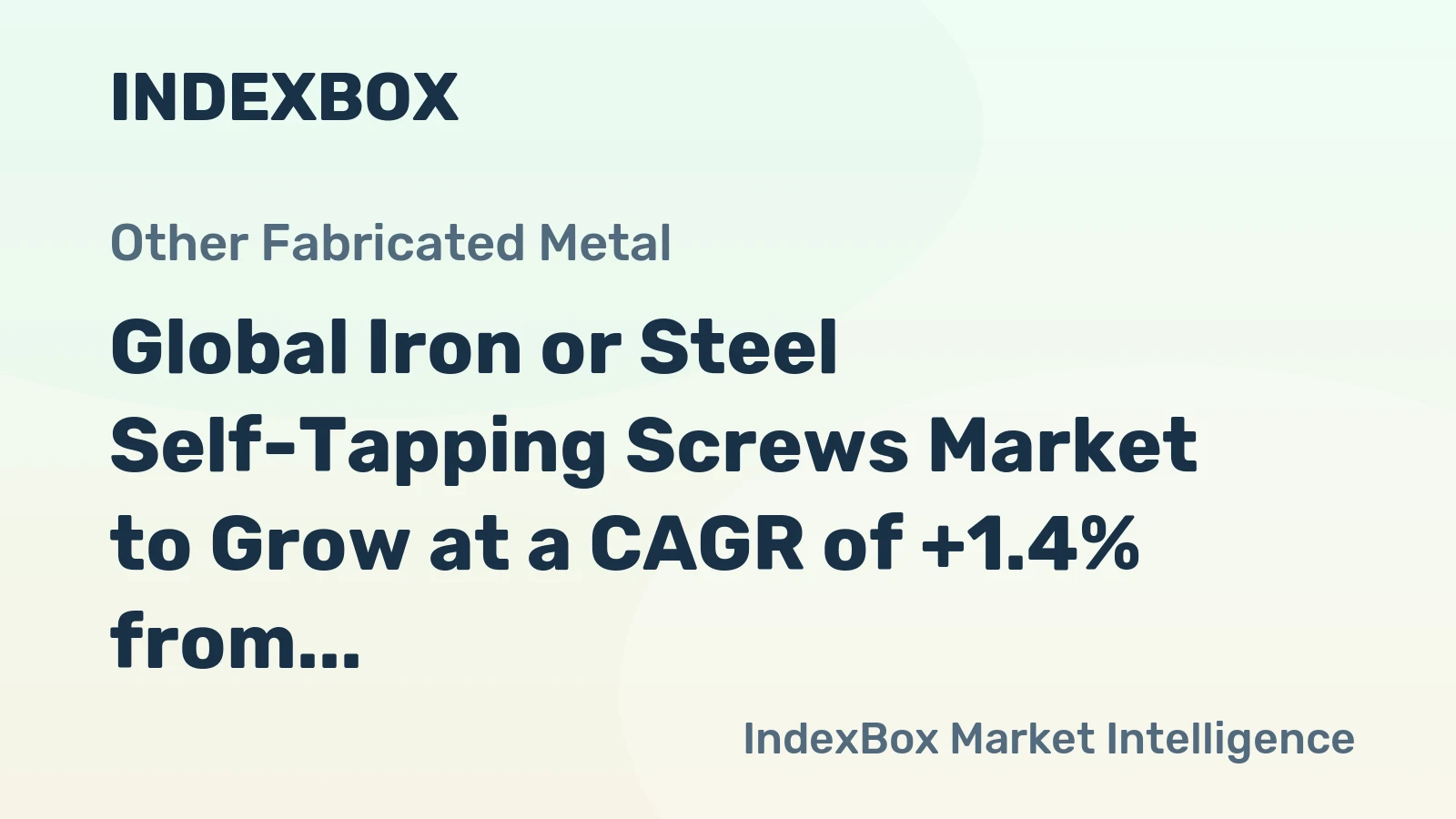 Global Iron or Steel Self-Tapping Screws Market to Grow at a CAGR of +1.4% from 2024 to 2035, Reaching 2.3M Tons