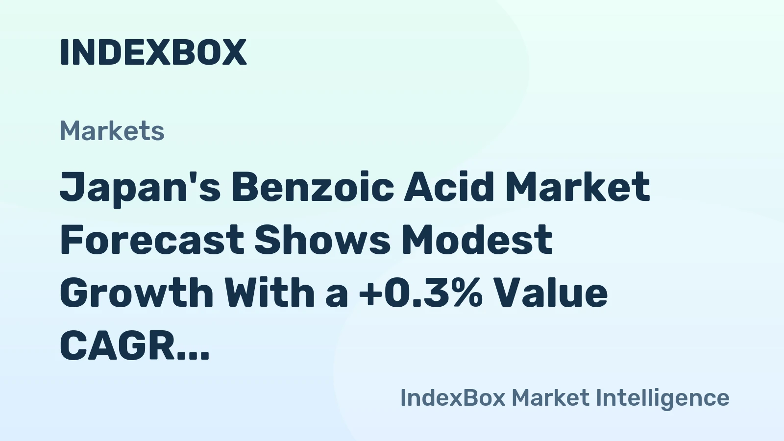 Japan's Benzoic Acid Market Forecast Shows Modest Growth With a +0.3% Value CAGR
