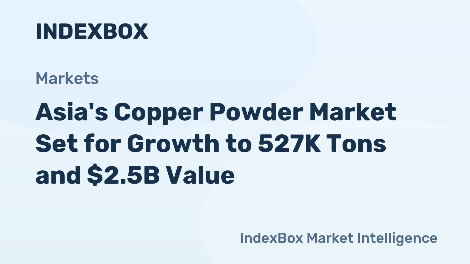 Asia's Copper Powder Market Set for Growth to 527K Tons and $2.5B Value
