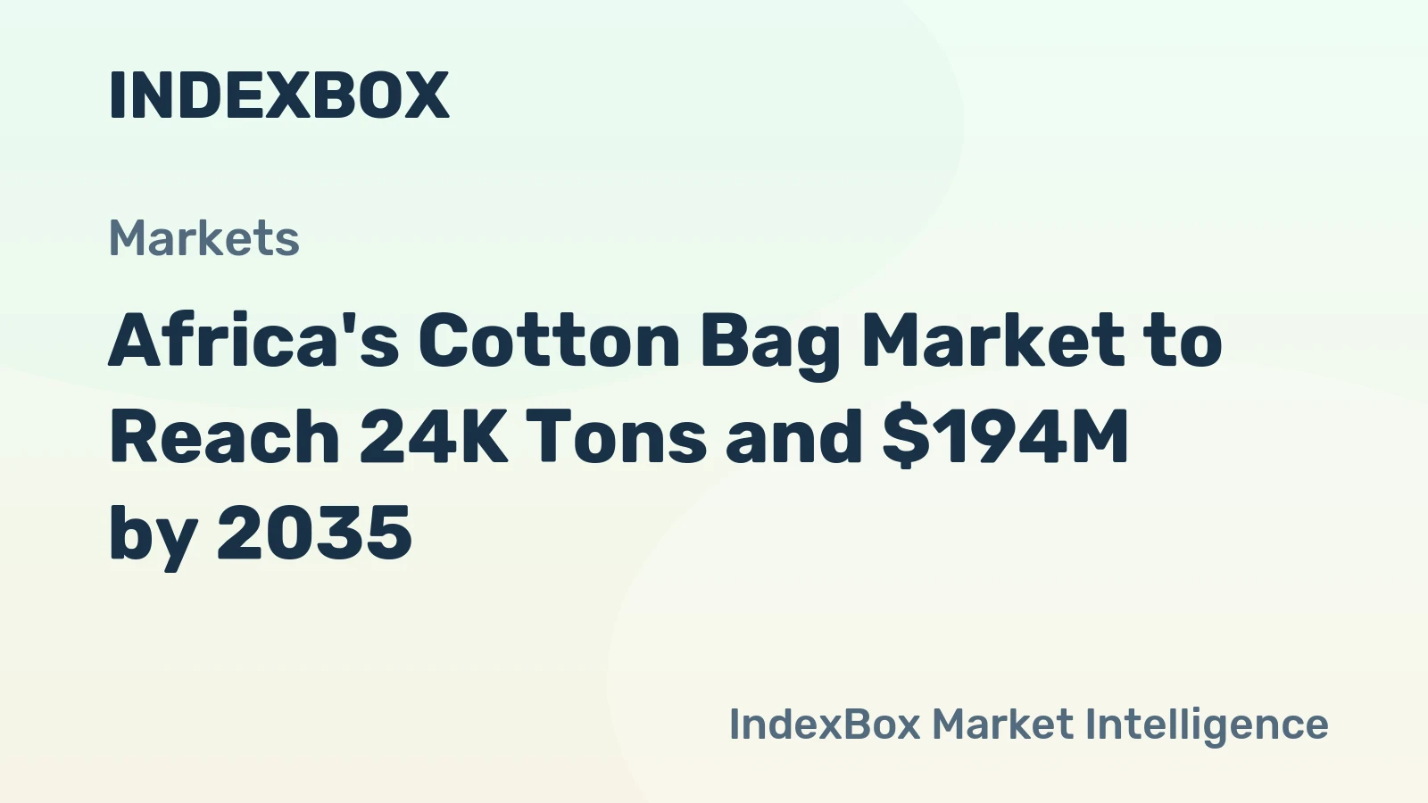 Africa's Cotton Bag Market to Reach 24K Tons and $194M by 2035