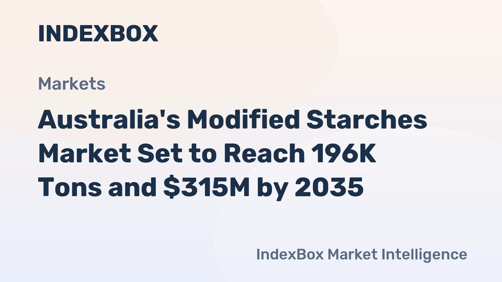 Australia's Modified Starches Market Set to Reach 196K Tons and $315M by 2035