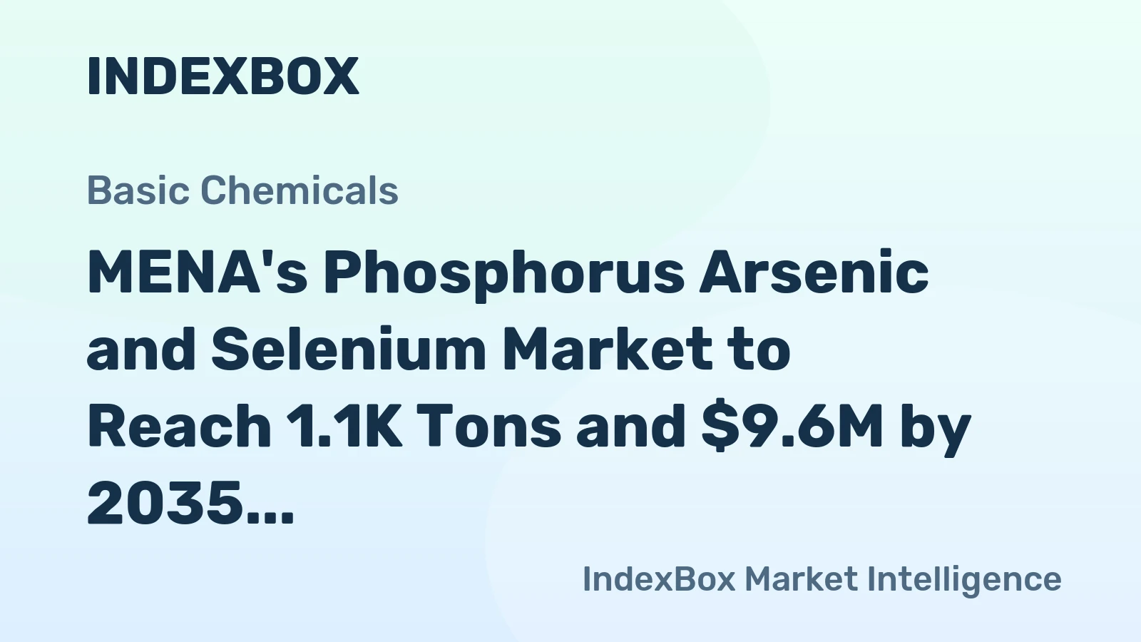 MENA's Phosphorus Arsenic and Selenium Market to Reach 1.1K Tons and $9.6M by 2035