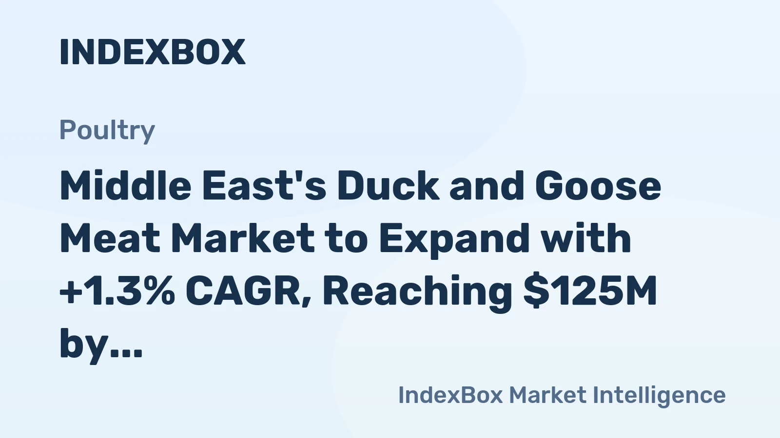 Middle East's Duck and Goose Meat Market to Expand with +1.3% CAGR, Reaching $125M by 2035