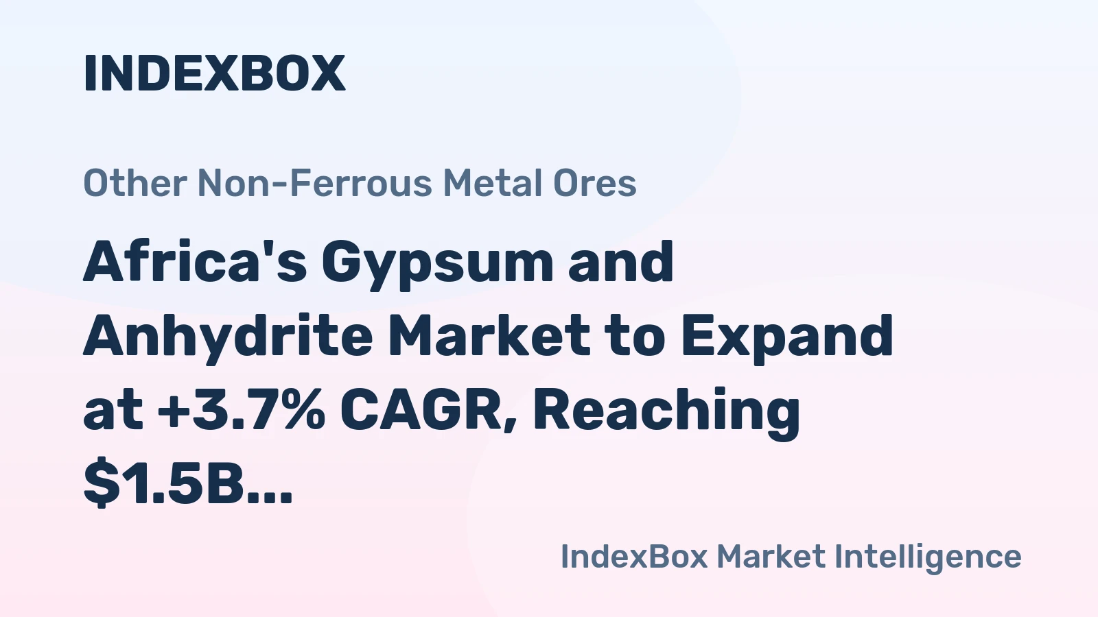 Africa's Gypsum and Anhydrite Market to Expand at +3.7% CAGR, Reaching $1.5B by 2035