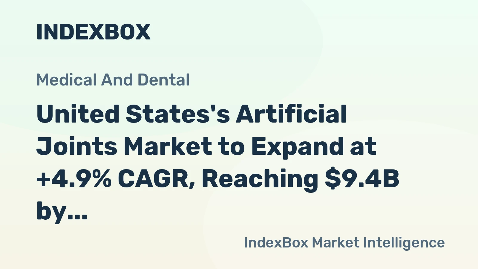 United States's Artificial Joints Market to Expand at +4.9% CAGR, Reaching $9.4B by 2035