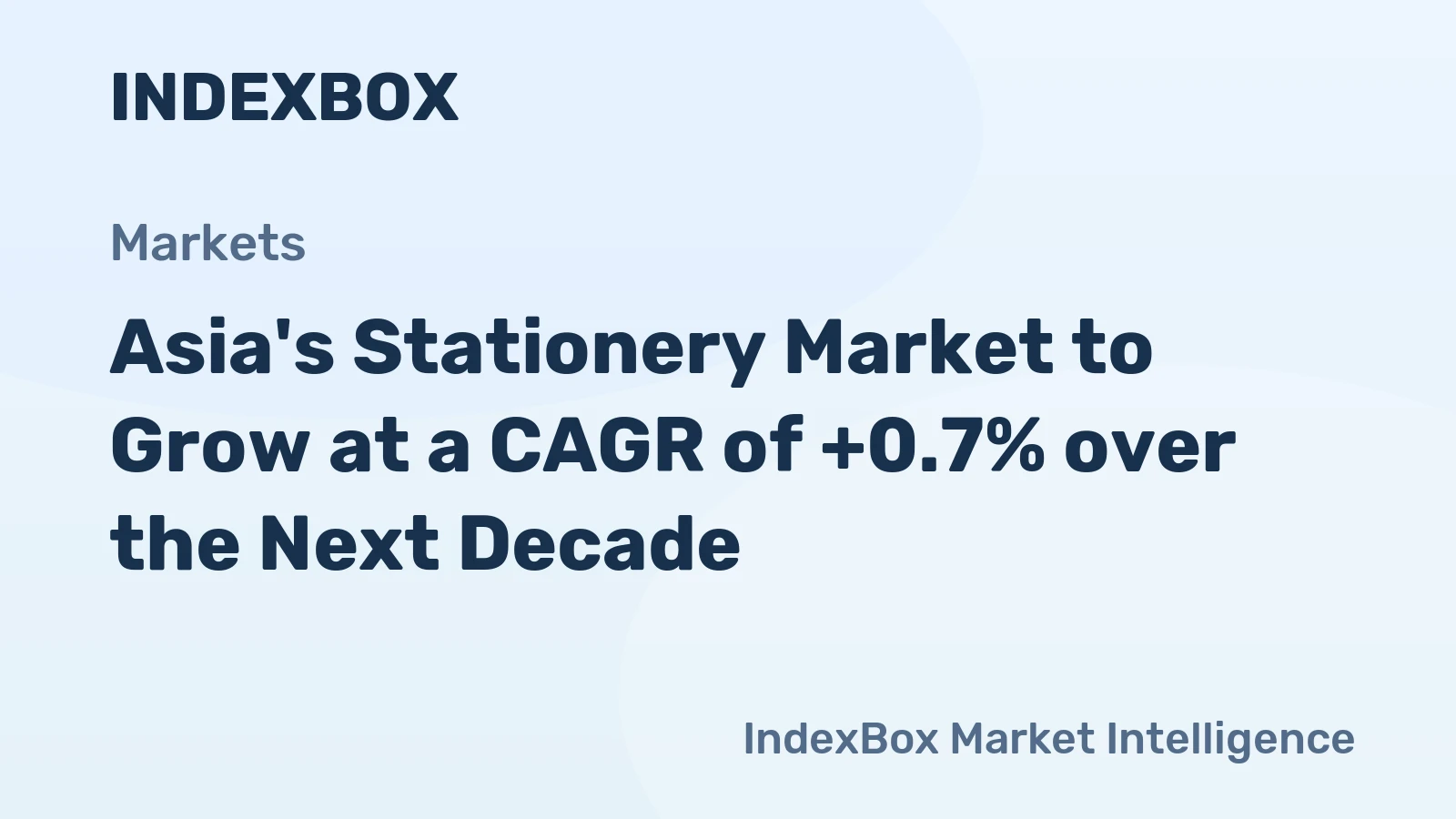 Asia's Stationery Market to Grow at a CAGR of +0.7% over the Next Decade