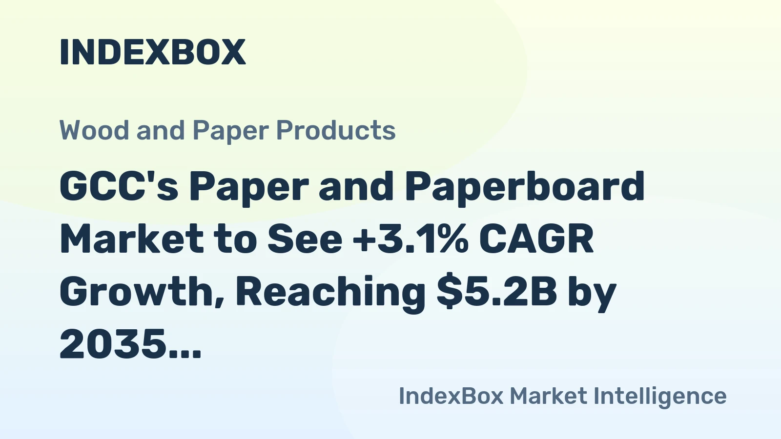 GCC's Paper and Paperboard Market to See +3.1% CAGR Growth, Reaching $5.2B by 2035
