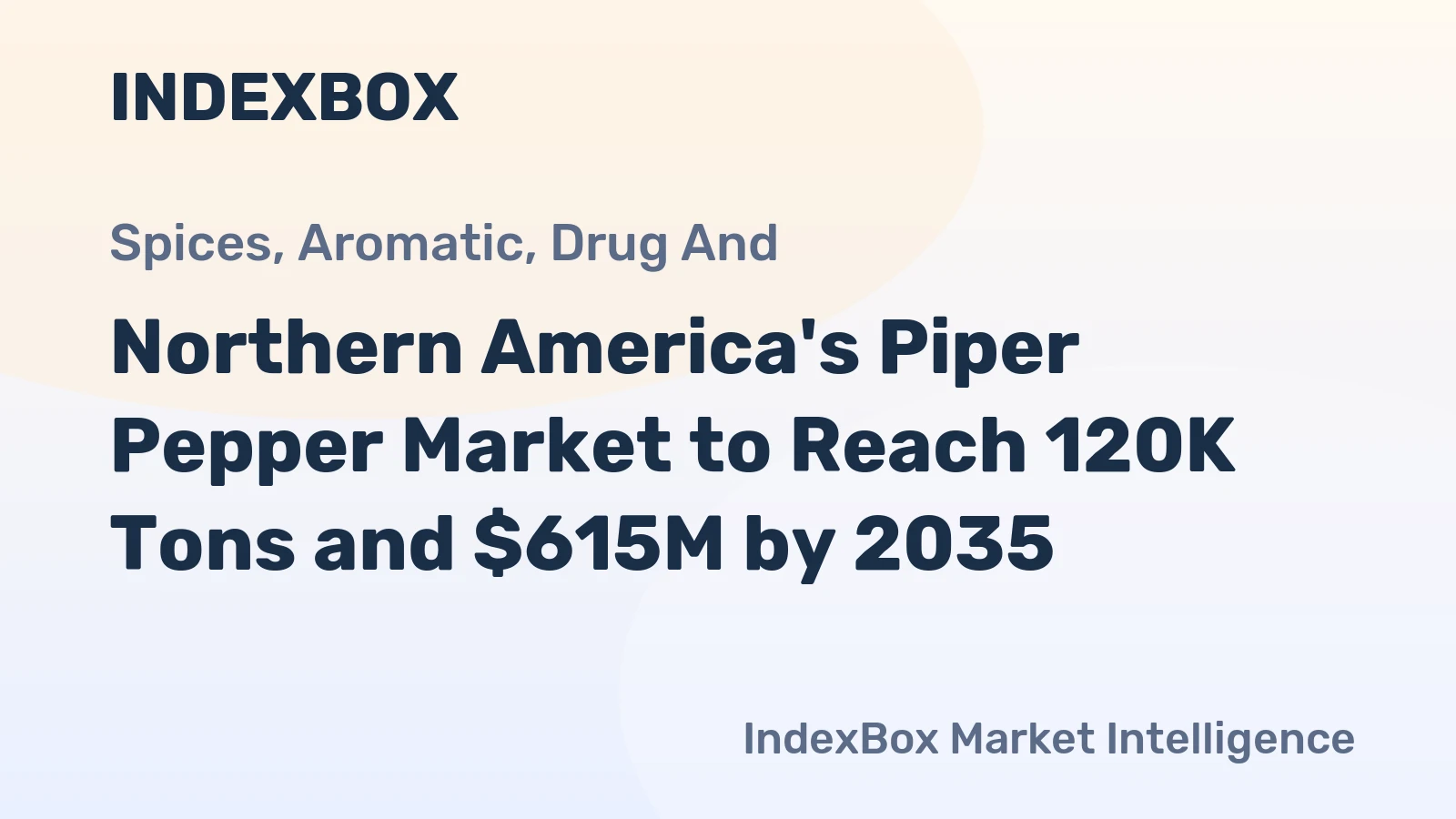 Northern America's Piper Pepper Market to Reach 120K Tons and $615M by 2035