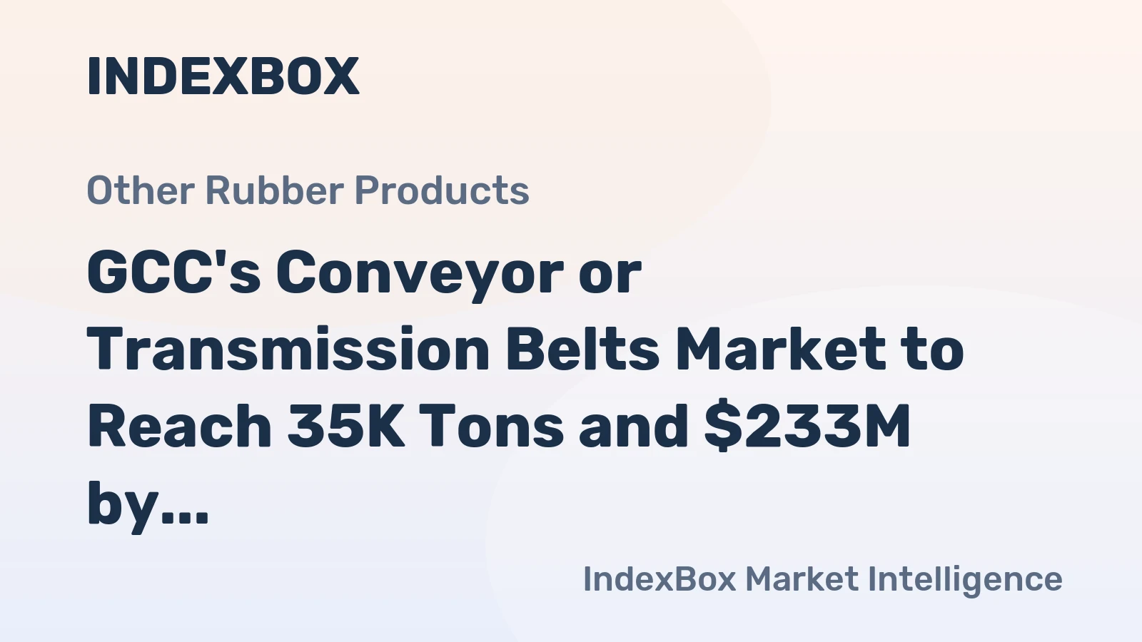 GCC's Conveyor or Transmission Belts Market to Reach 35K Tons and $233M by 2035