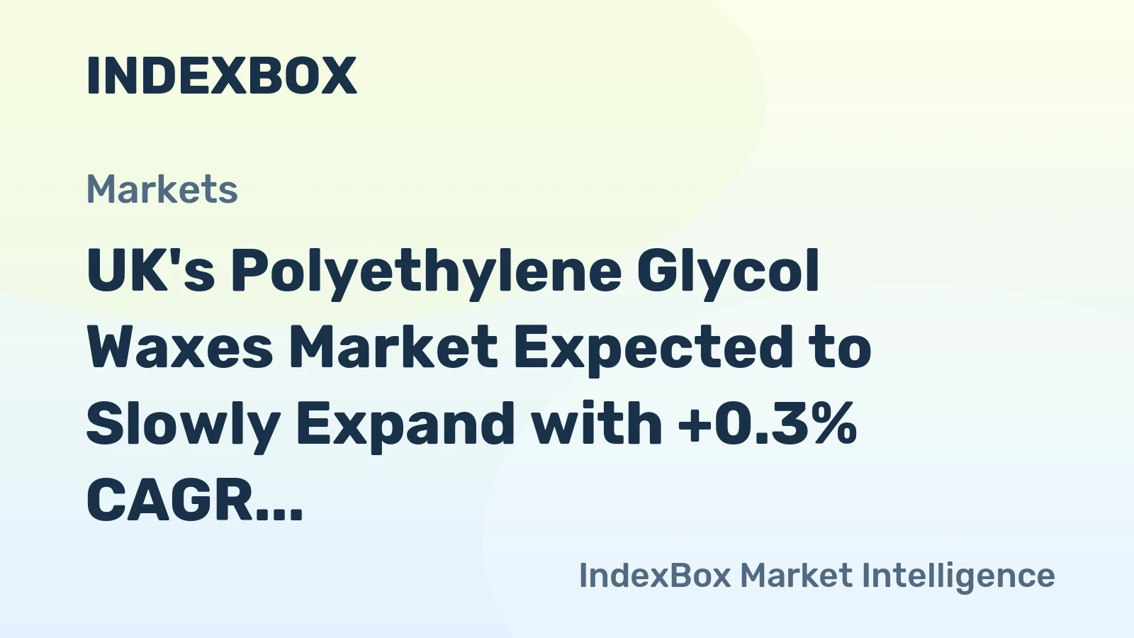UK's Polyethylene Glycol Waxes Market Expected to Slowly Expand with +0.3% CAGR from 2024 to 2035, Reaching $47M Value