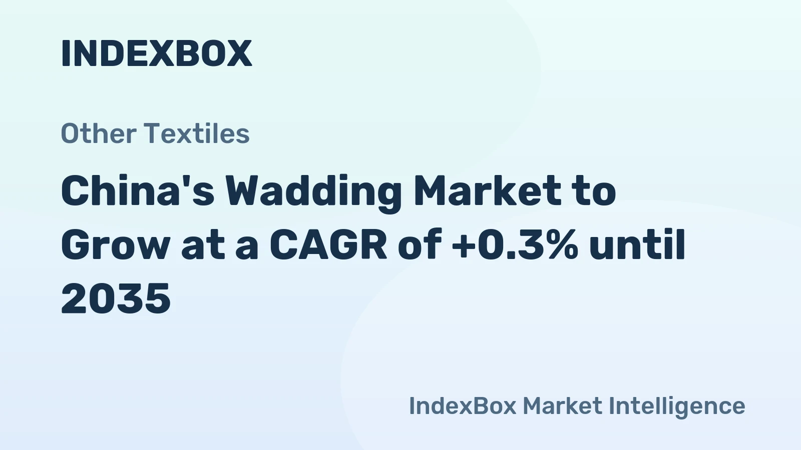 China's Wadding Market to Grow at a CAGR of +0.3% until 2035