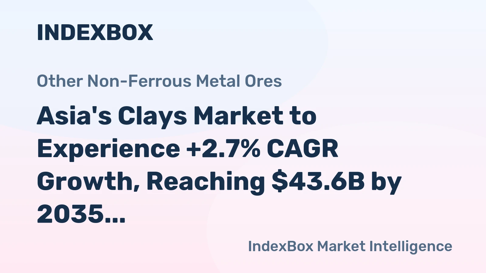 Asia's Clays Market to Experience +2.7% CAGR Growth, Reaching $43.6B by 2035
