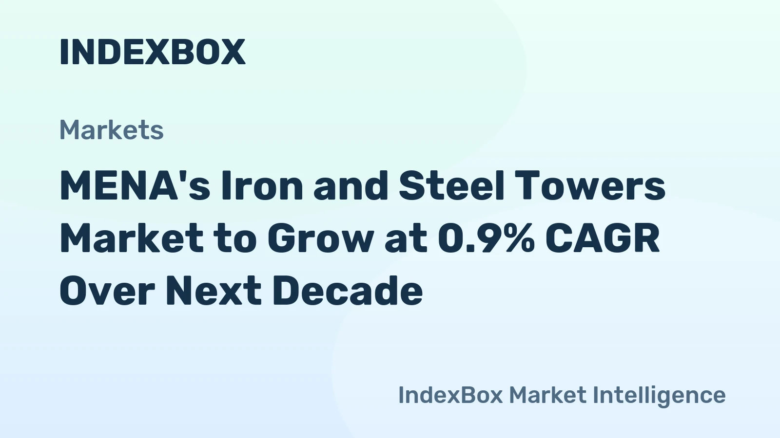MENA's Iron and Steel Towers Market to Grow at 0.9% CAGR Over Next Decade