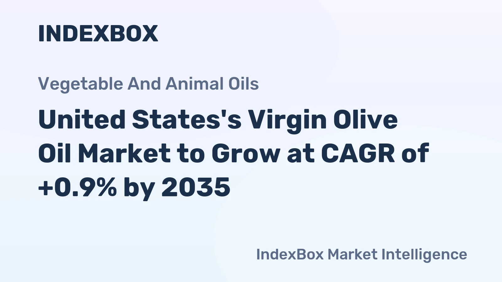 United States's Virgin Olive Oil Market to Grow at CAGR of +0.9% by 2035