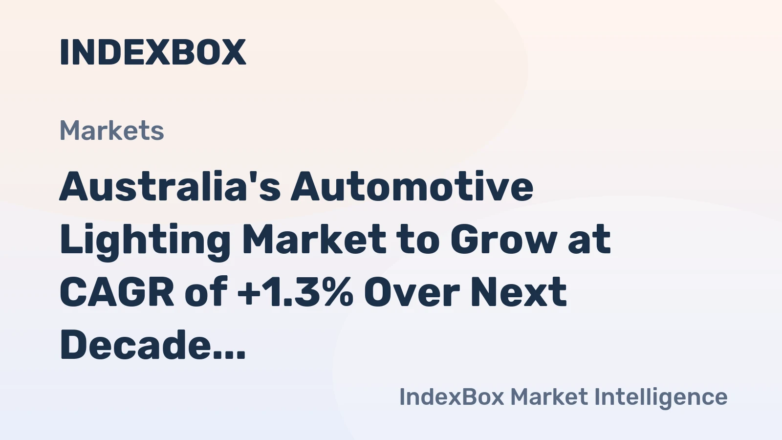 Australia's Automotive Lighting Market to Grow at CAGR of +1.3% Over Next Decade
