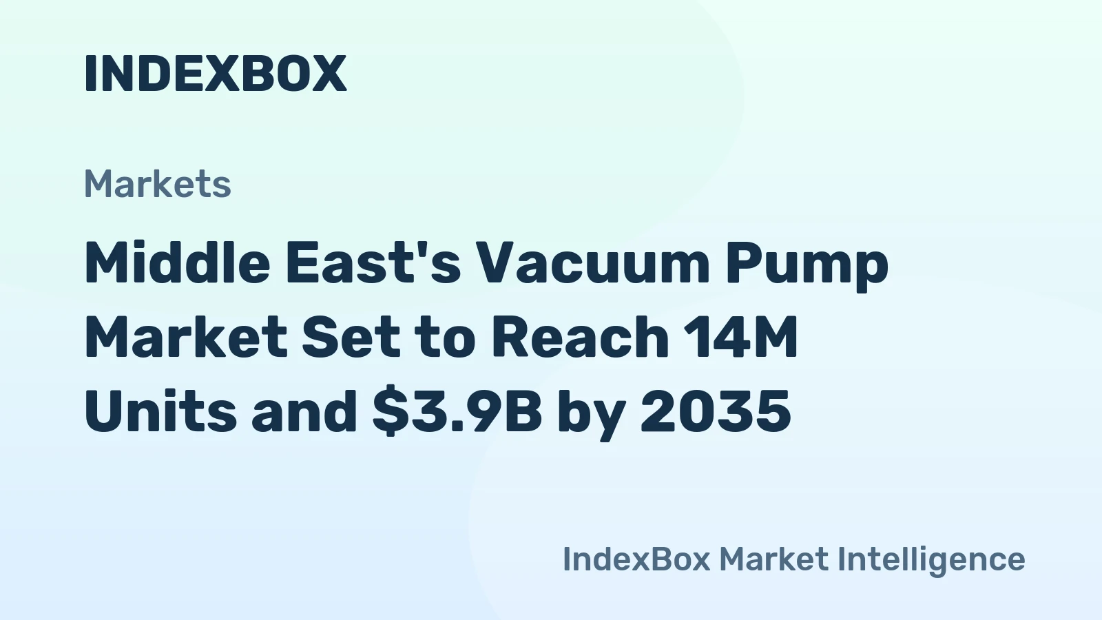 Middle East's Vacuum Pump Market Set to Reach 14M Units and $3.9B by 2035