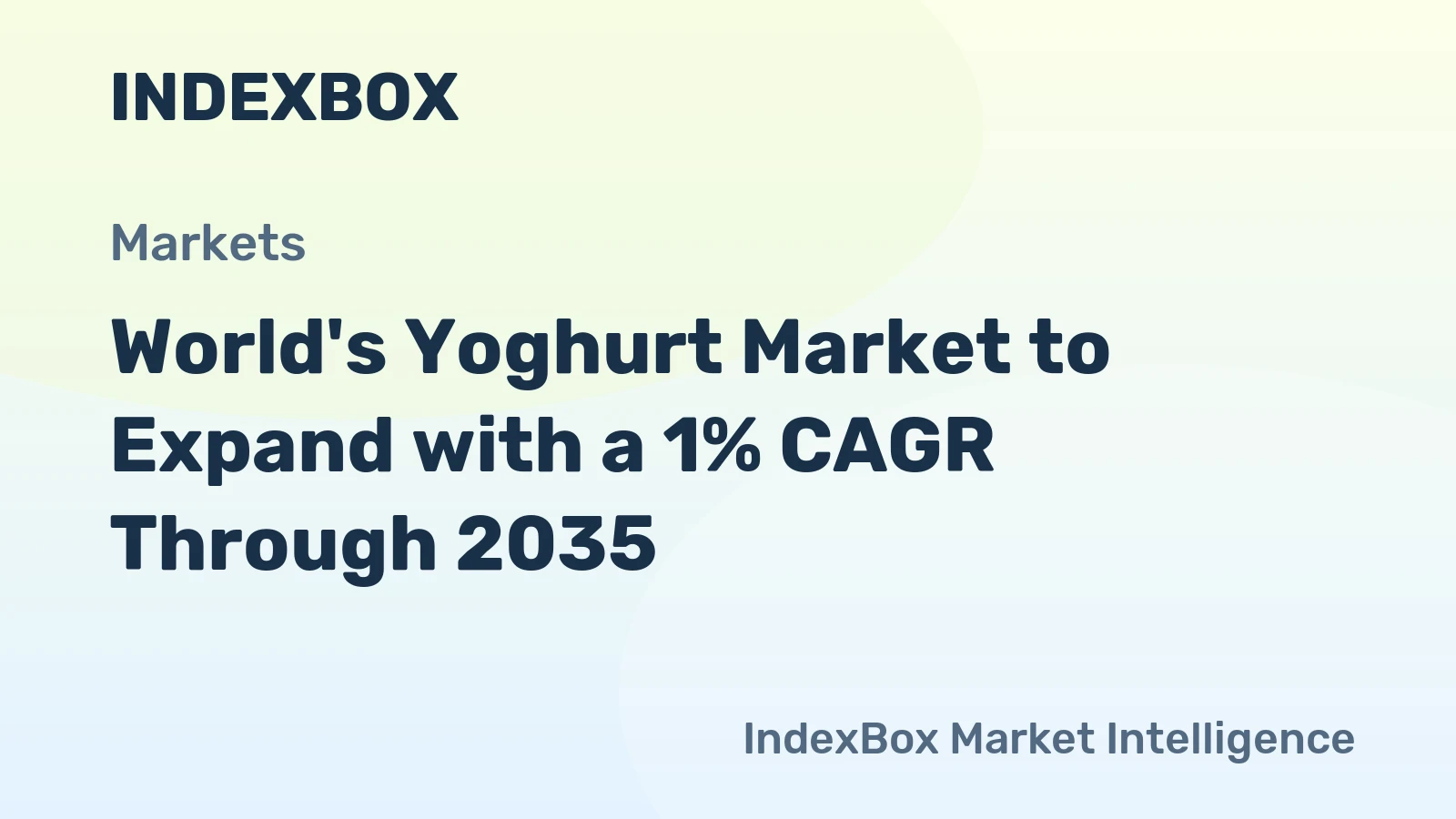 World's Yoghurt Market to Expand with a 1% CAGR Through 2035