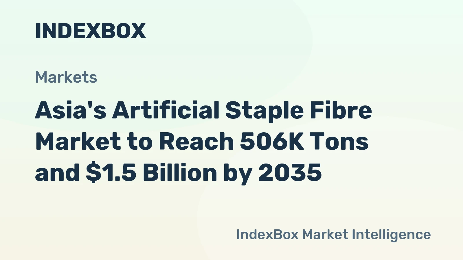 Asia's Artificial Staple Fibre Market to Reach 506K Tons and $1.5 Billion by 2035