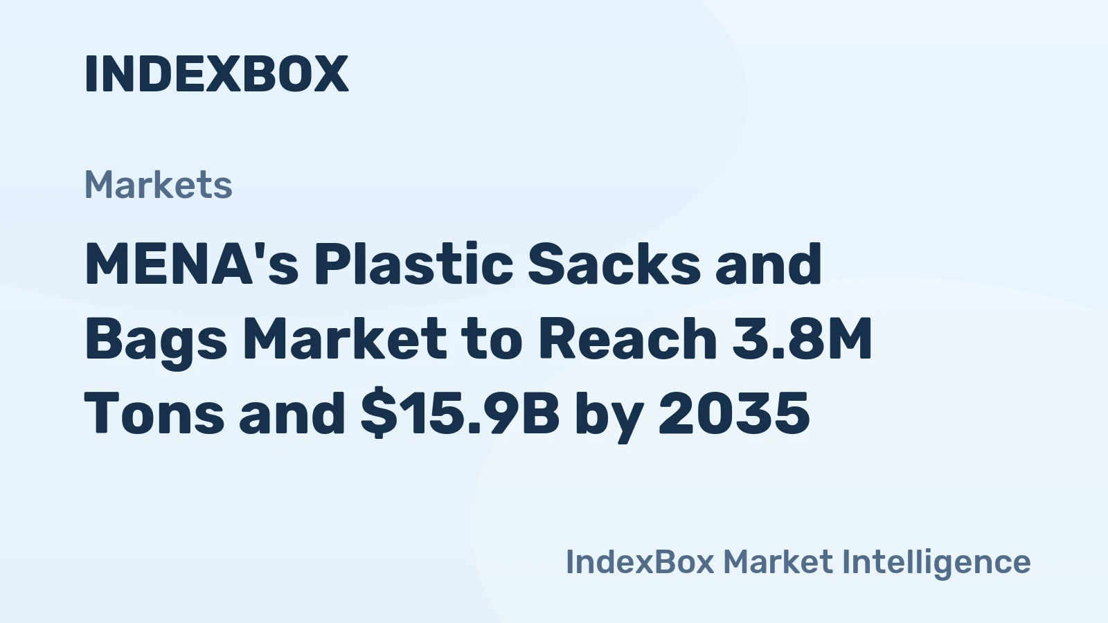 MENA's Plastic Sacks and Bags Market to Reach 3.8M Tons and $15.9B by 2035