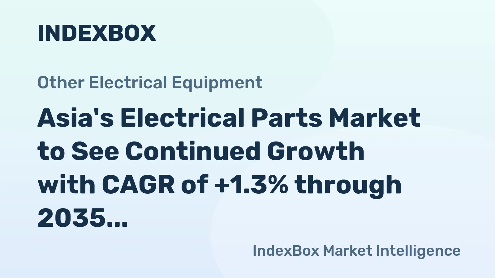 Asia's Electrical Parts Market to See Continued Growth with CAGR of +1.3% through 2035