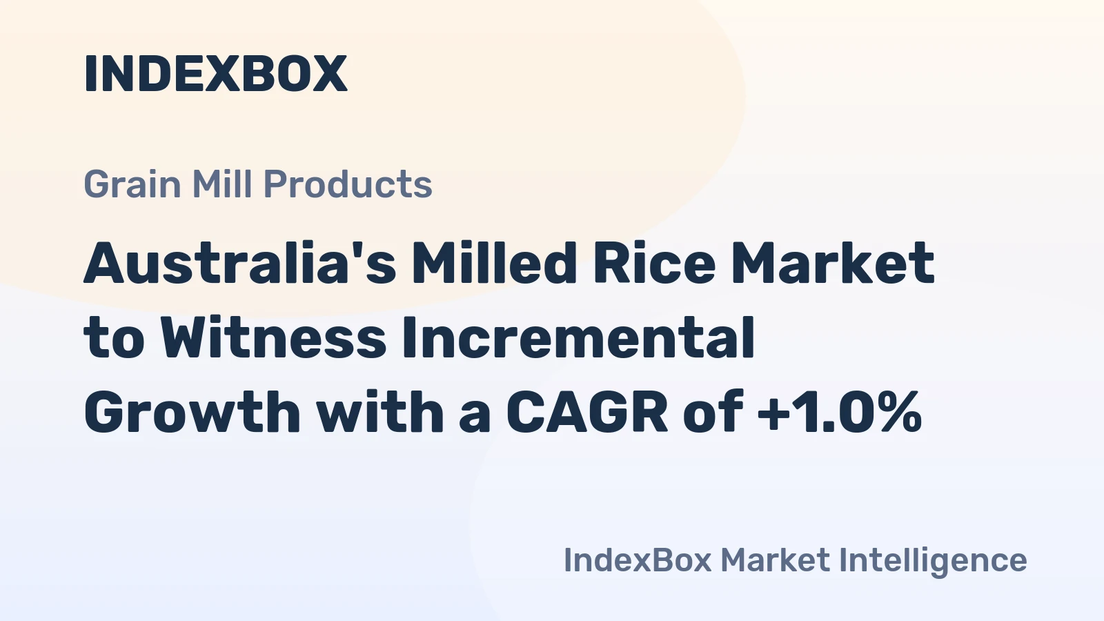 Australia's Milled Rice Market to Witness Incremental Growth with a CAGR of +1.0%