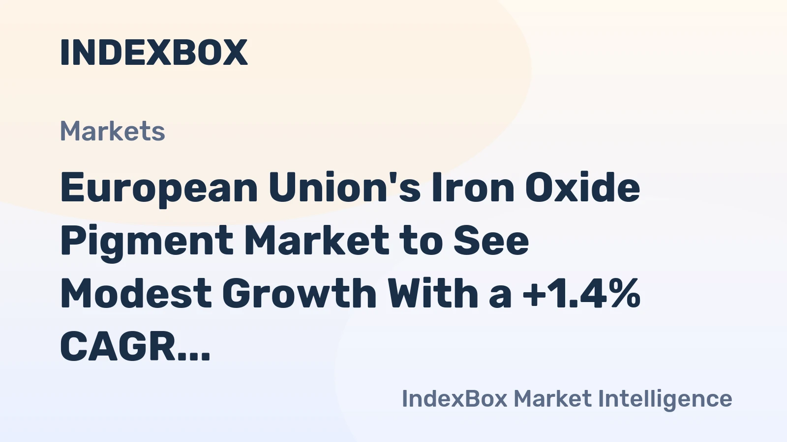 European Union's Iron Oxide Pigment Market to See Modest Growth With a +1.4% CAGR in Value Through 2035