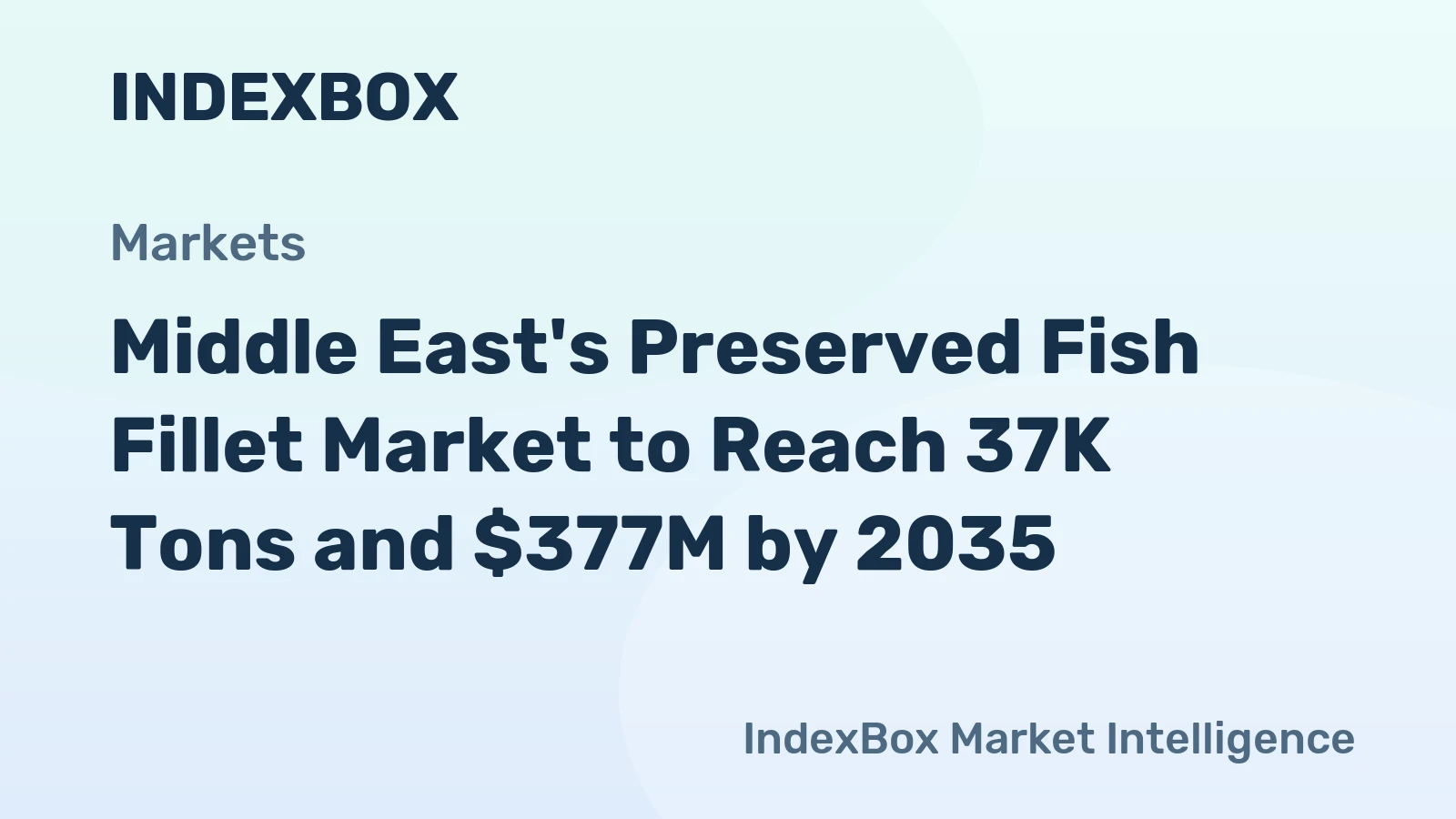 Middle East's Preserved Fish Fillet Market to Reach 37K Tons and $377M by 2035