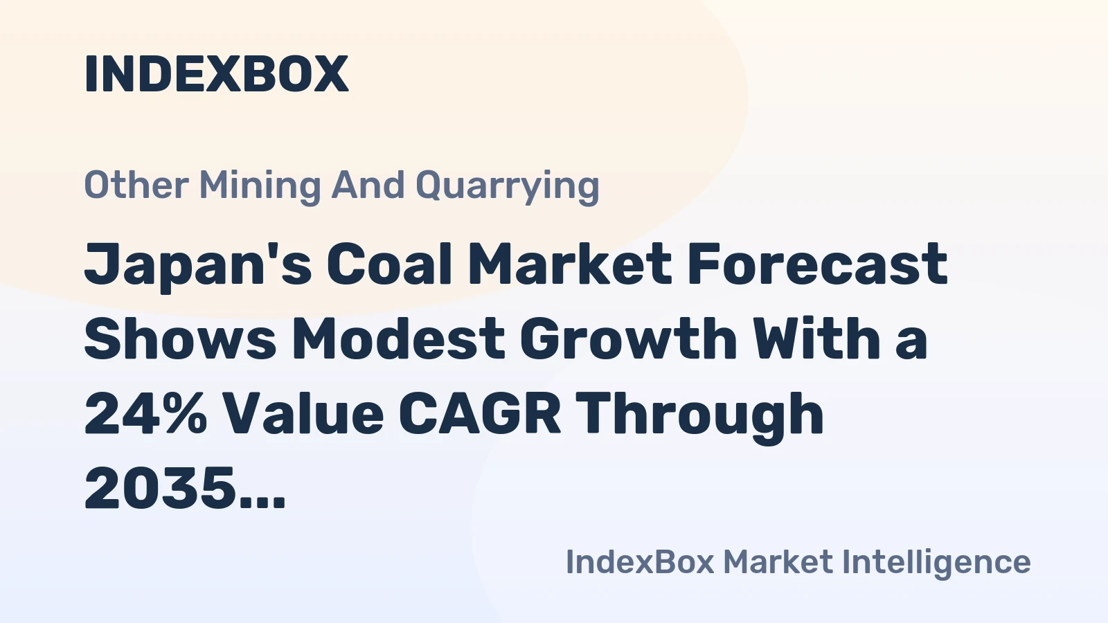Japan's Coal Market Forecast Shows Modest Growth With a 24% Value CAGR Through 2035