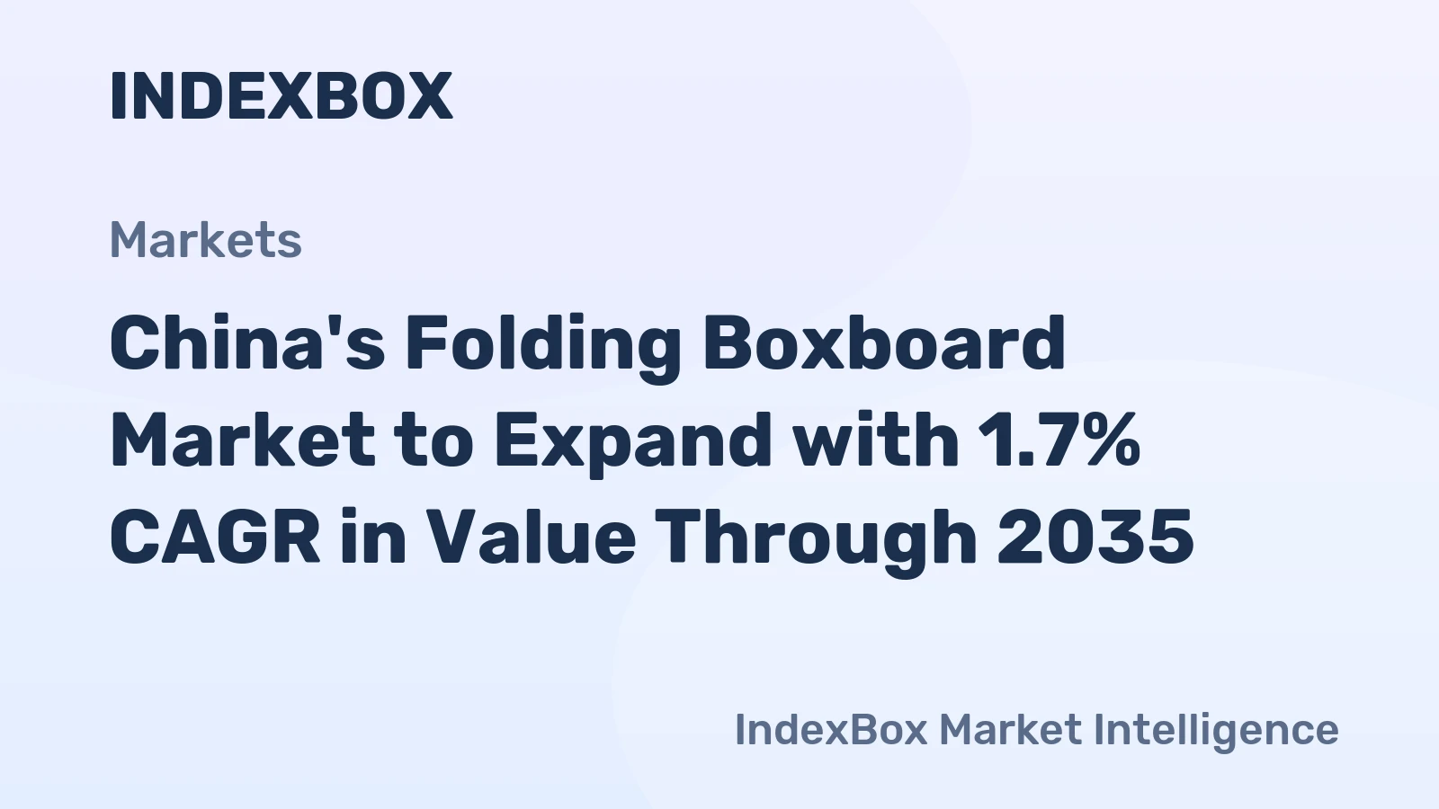 China's Folding Boxboard Market to Expand with 1.7% CAGR in Value Through 2035