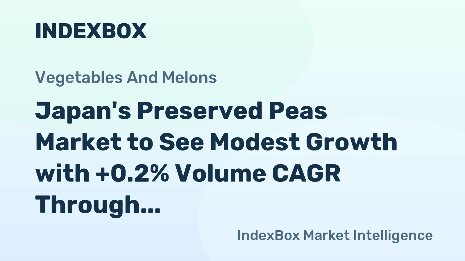 Japan's Preserved Peas Market to See Modest Growth with +0.2% Volume CAGR Through 2035